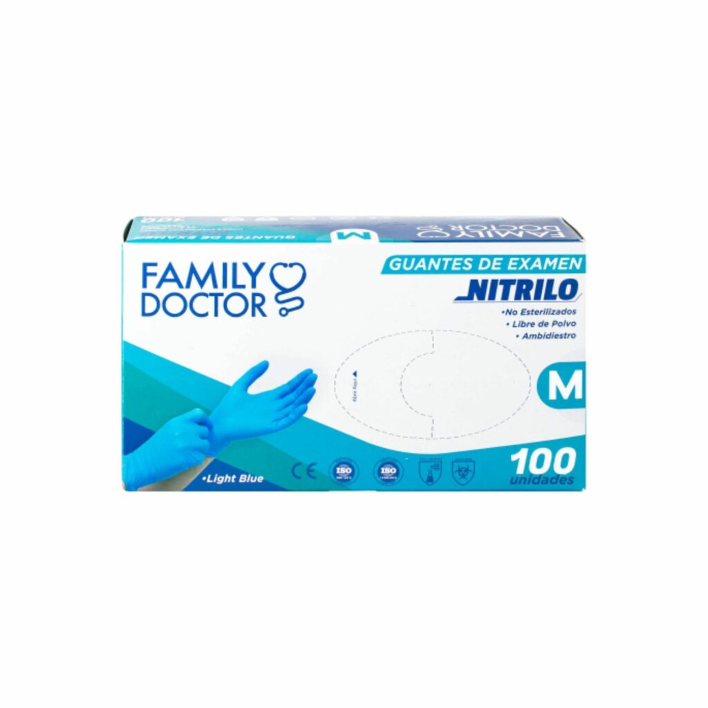 GUANTES DE NITRILO CAJA X 100 UND FAMILY DOCTOR - Segurimax